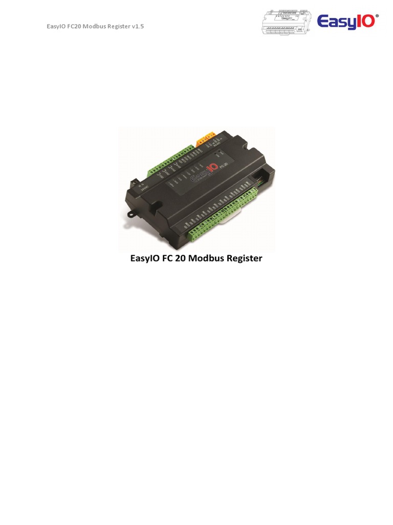 04a EasyIO FC20 Modbus Register v1.5 PDF | PDF | Electromagnetic ...