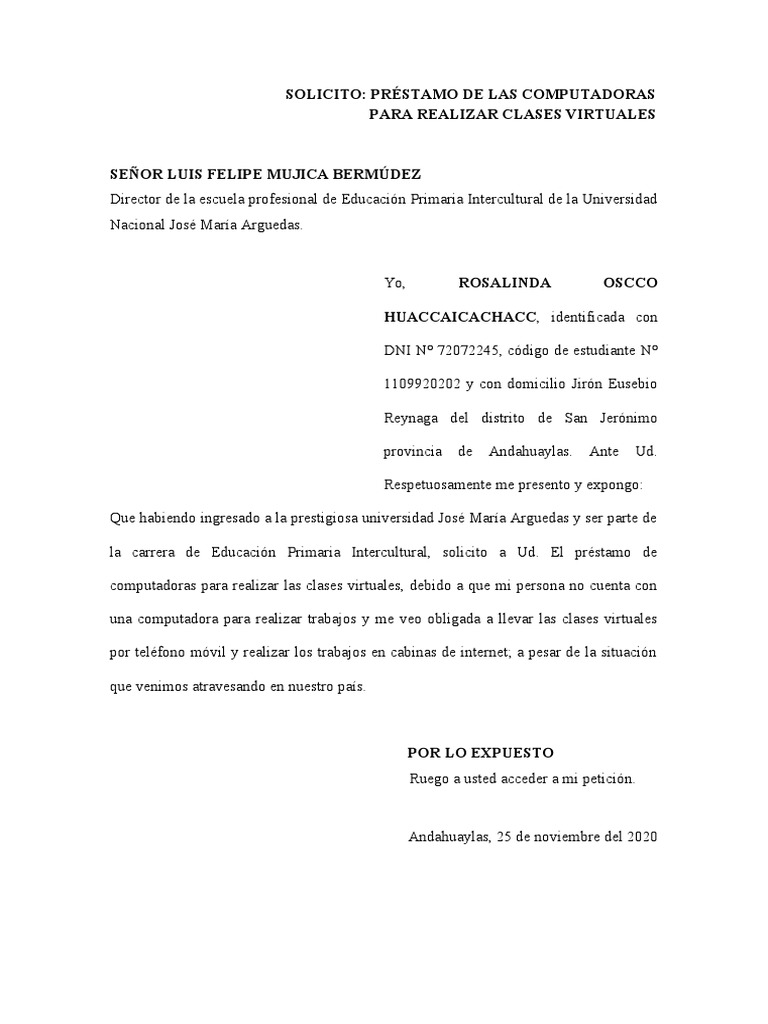 SOLICITO - Modelo | PDF