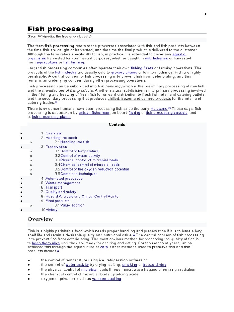Preserving the Catch: An Overview of Fish Processing Techniques | PDF ...