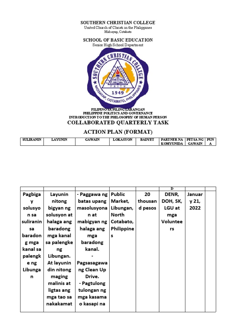 Sample Action Plan | PDF