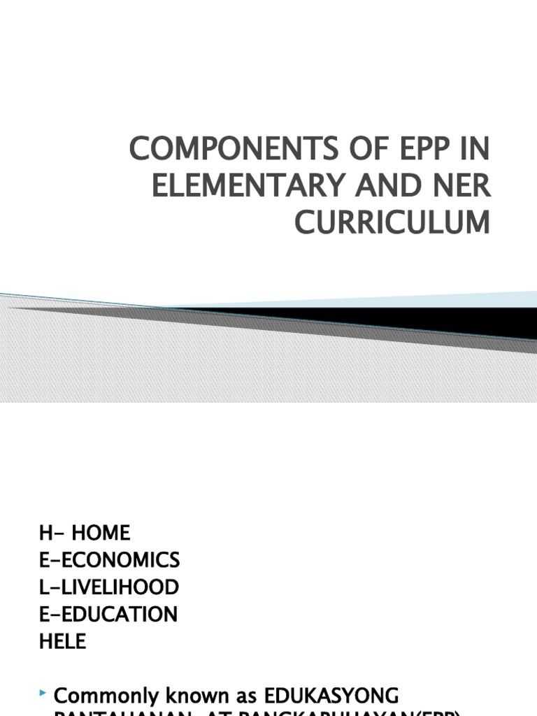 EPP Components in Elementary Curriculum | PDF