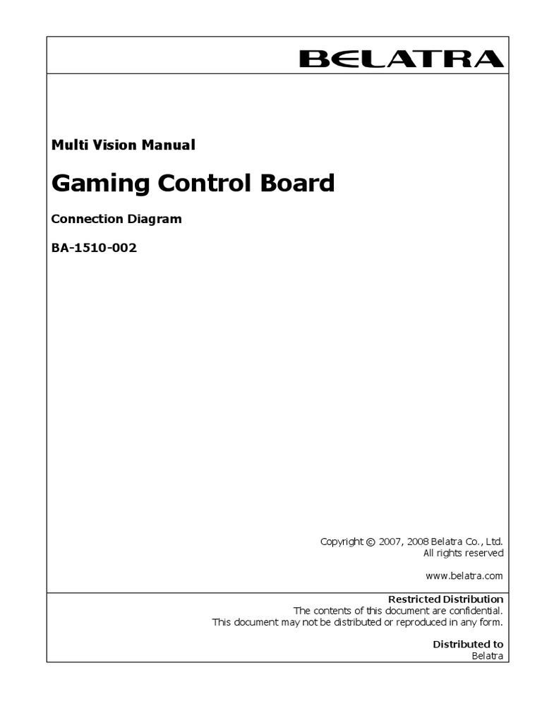 Gaming Control Board: Multi Vision Manual | PDF | Electronics ...