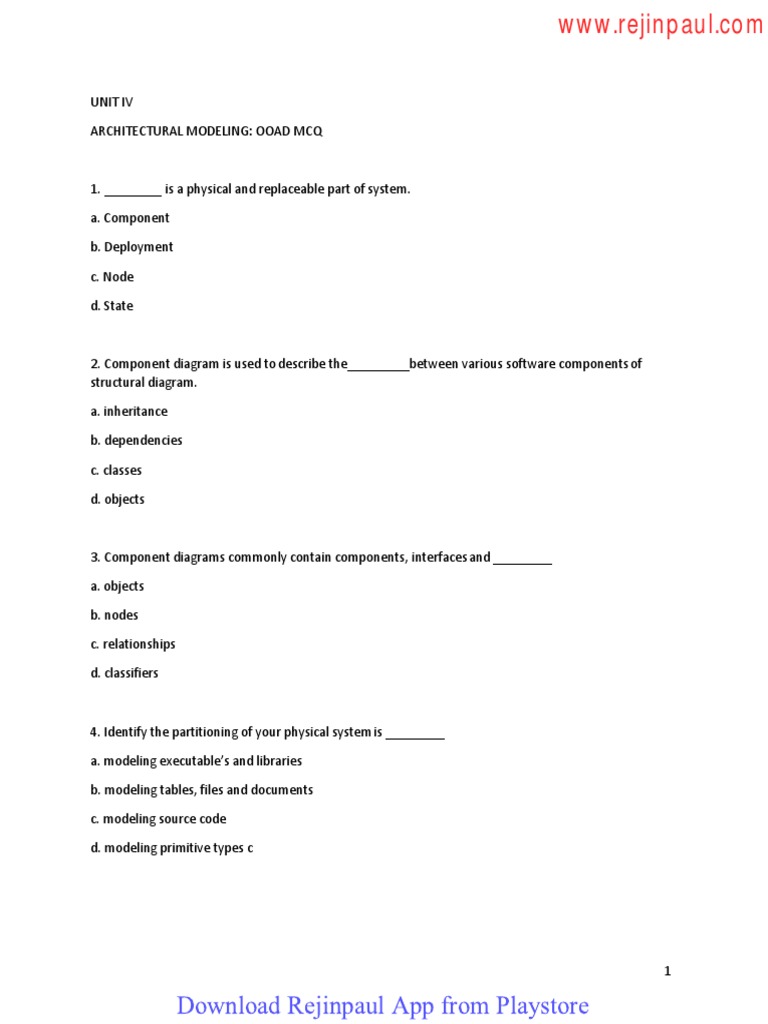 Ooad Mcqs Pdf Variable Computer Science Class Computer Programming