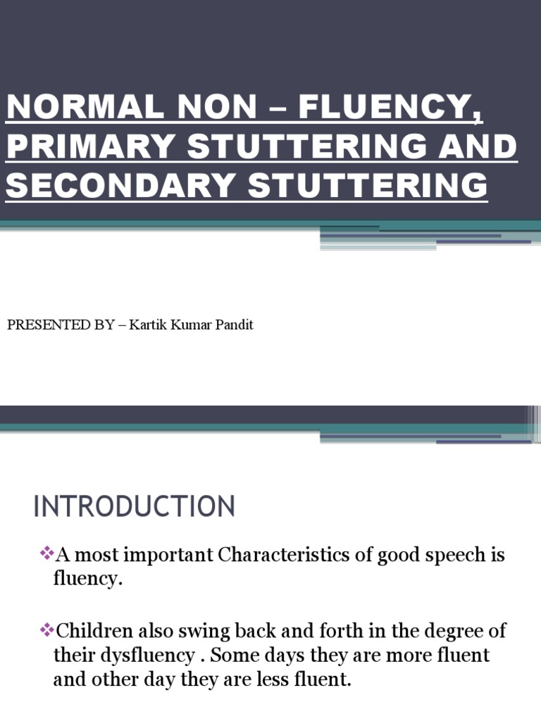 Normal Non Fluency | PDF | Stuttering | Fluency