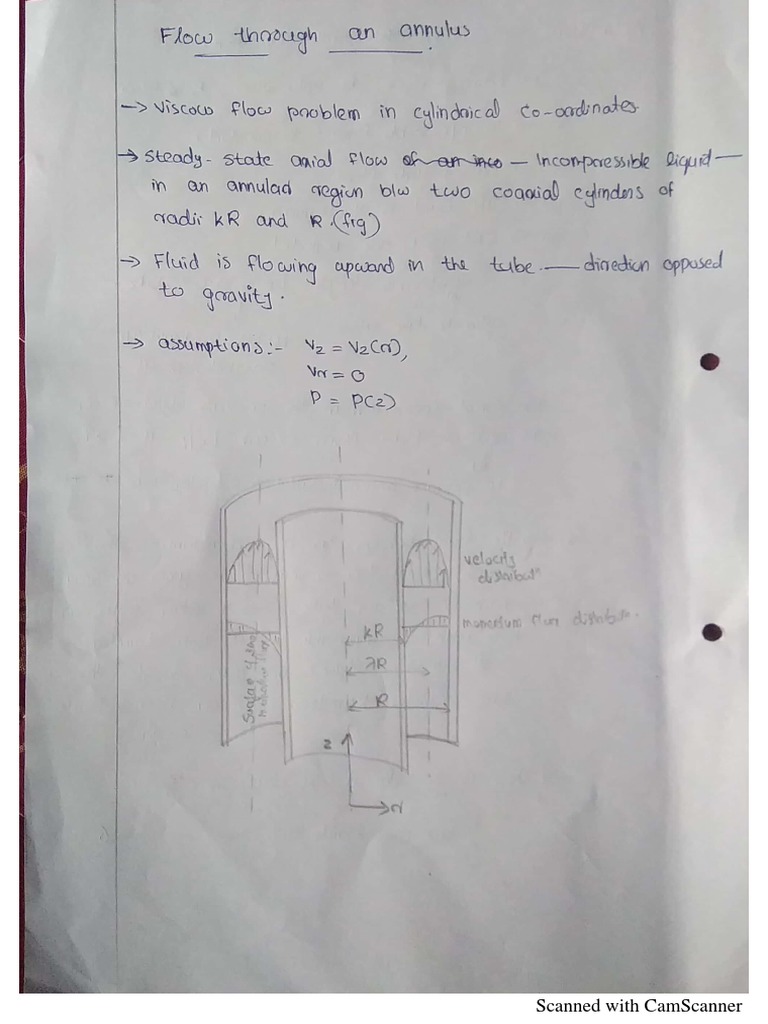 Flow Through Annulus Derivation | PDF