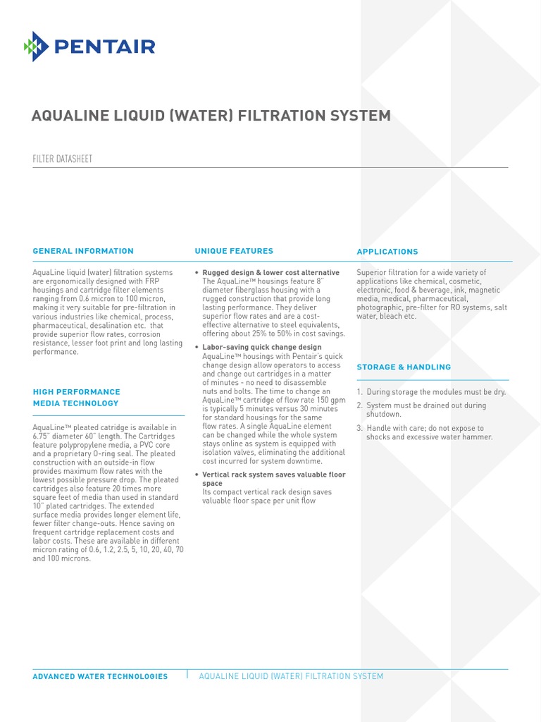Aqualine Liquid Filter | PDF | Filtration | Valve