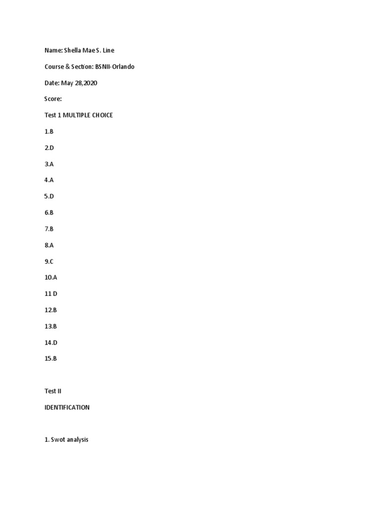 Shella Mae Final Exam | PDF | Career & Growth | Business