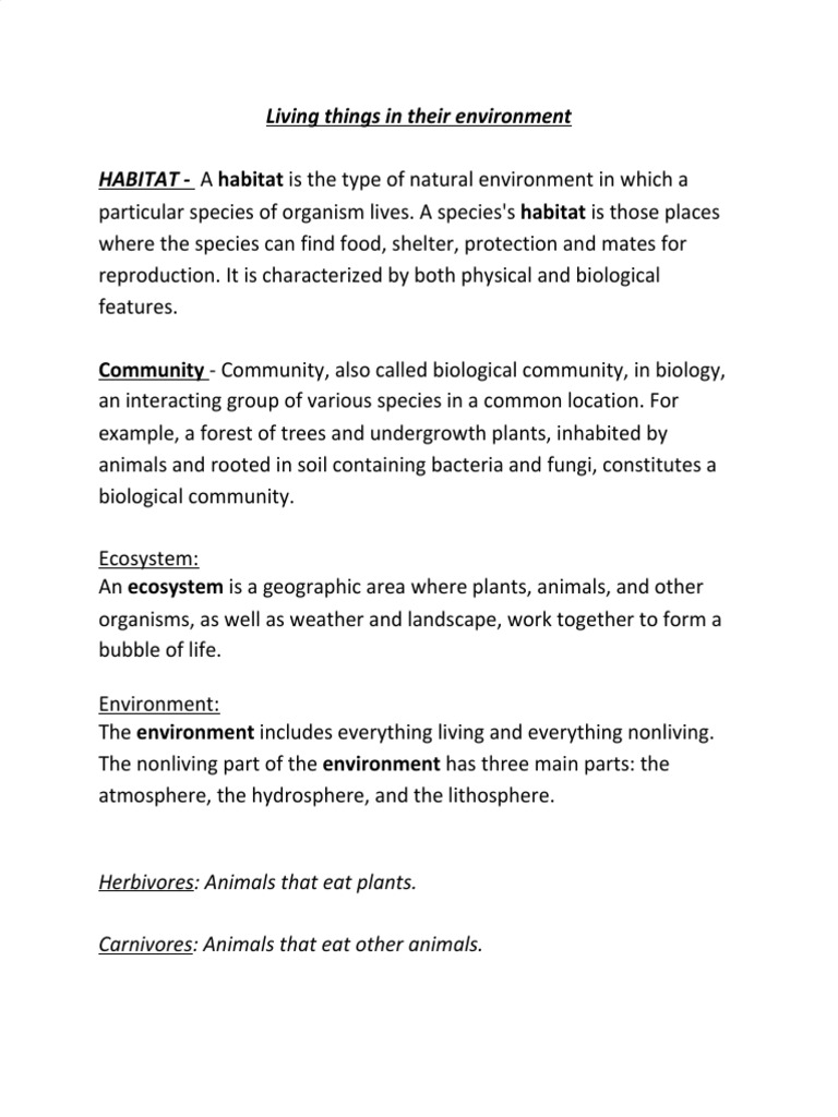 Living Things in Their Environment | PDF