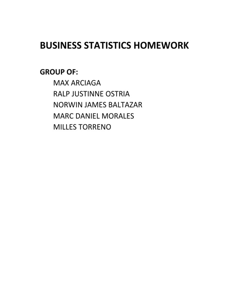 Business Statistics Homework: Group of | PDF | Null Hypothesis ...