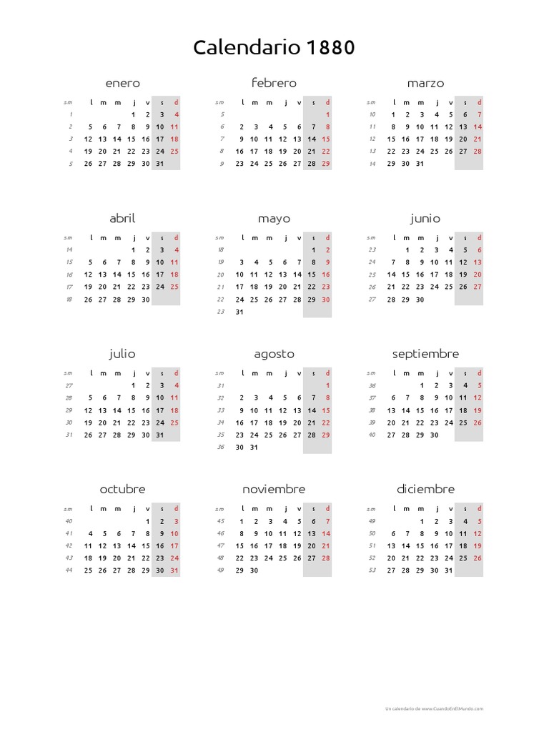 Calendario 1880 | Descargar gratis PDF | Violencia | Agitación