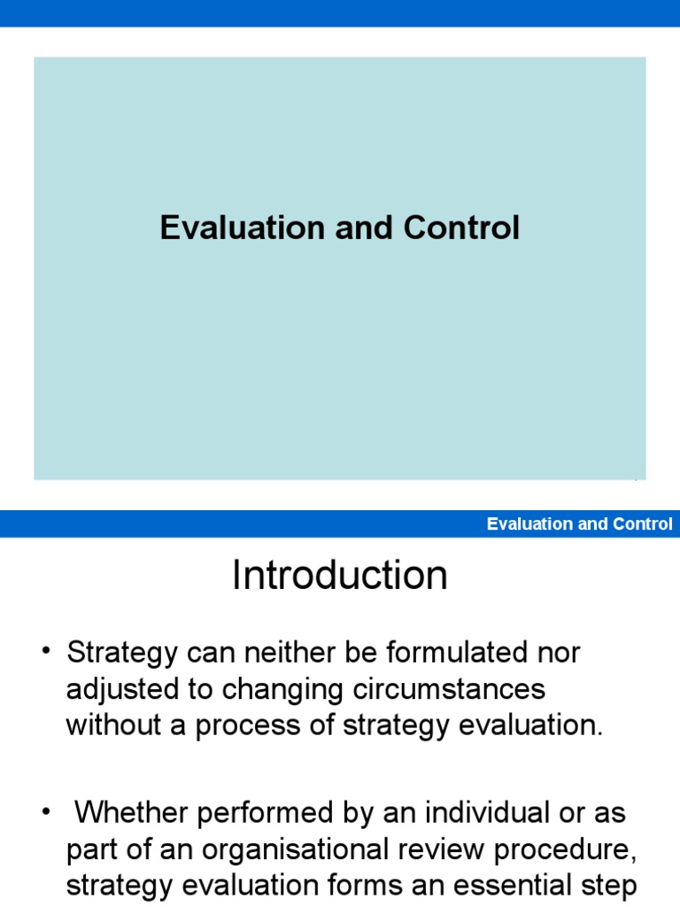 Strategy Evaluation and Control | PDF | Risk | Evaluation