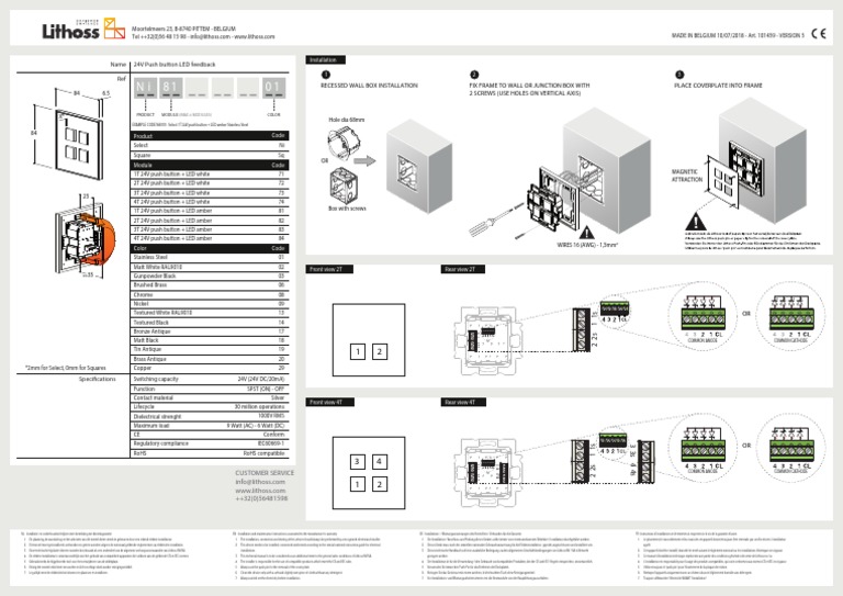 24V Push Button LED Feedback Name Ref: Installation | PDF | Materials ...