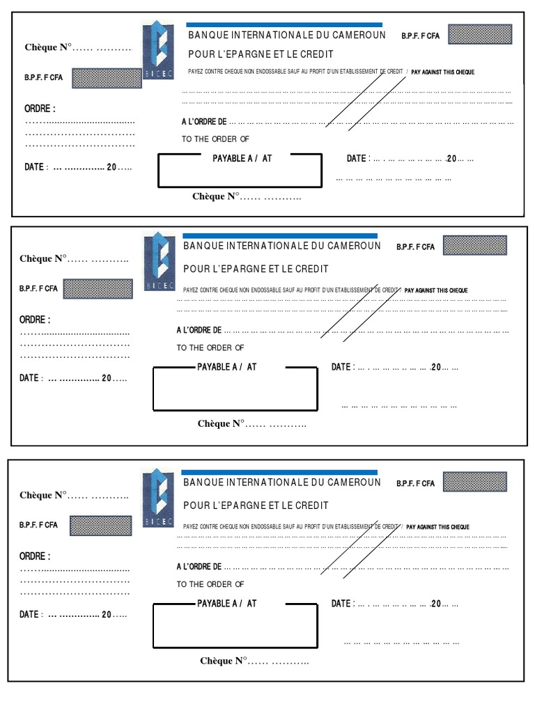 CHEQUE Bancaire Original