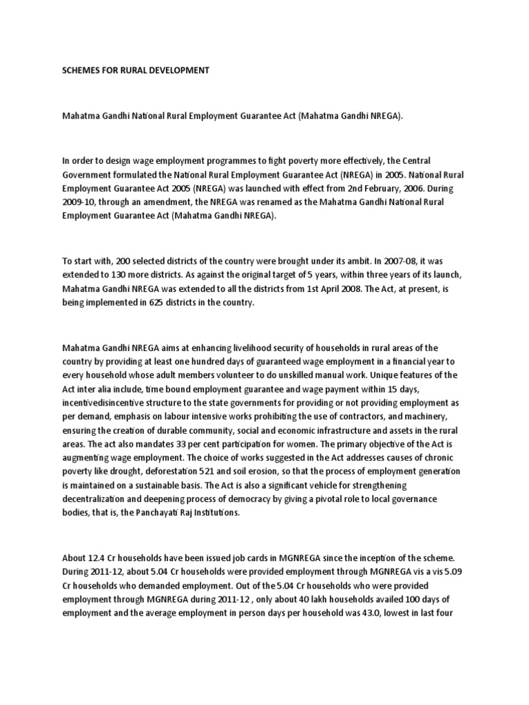 Rural Development Schemes Overview | PDF | Sanitation | Solar Energy