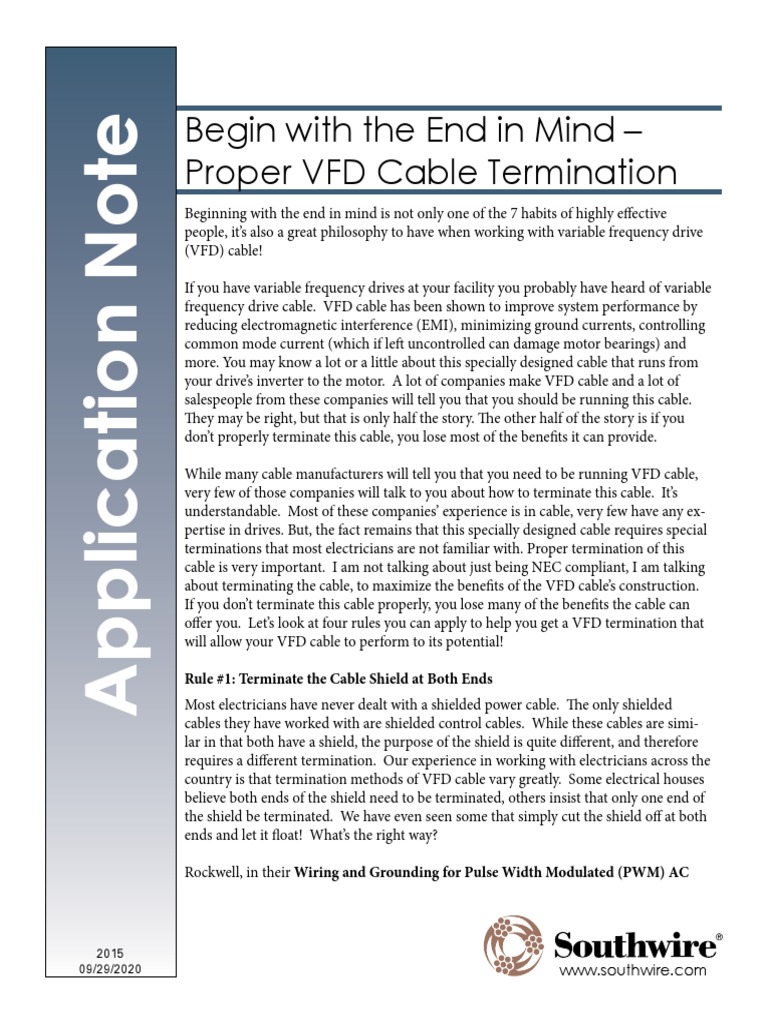 Begin With The End in Mind - Proper VFD Cable Termination PDF | PDF ...