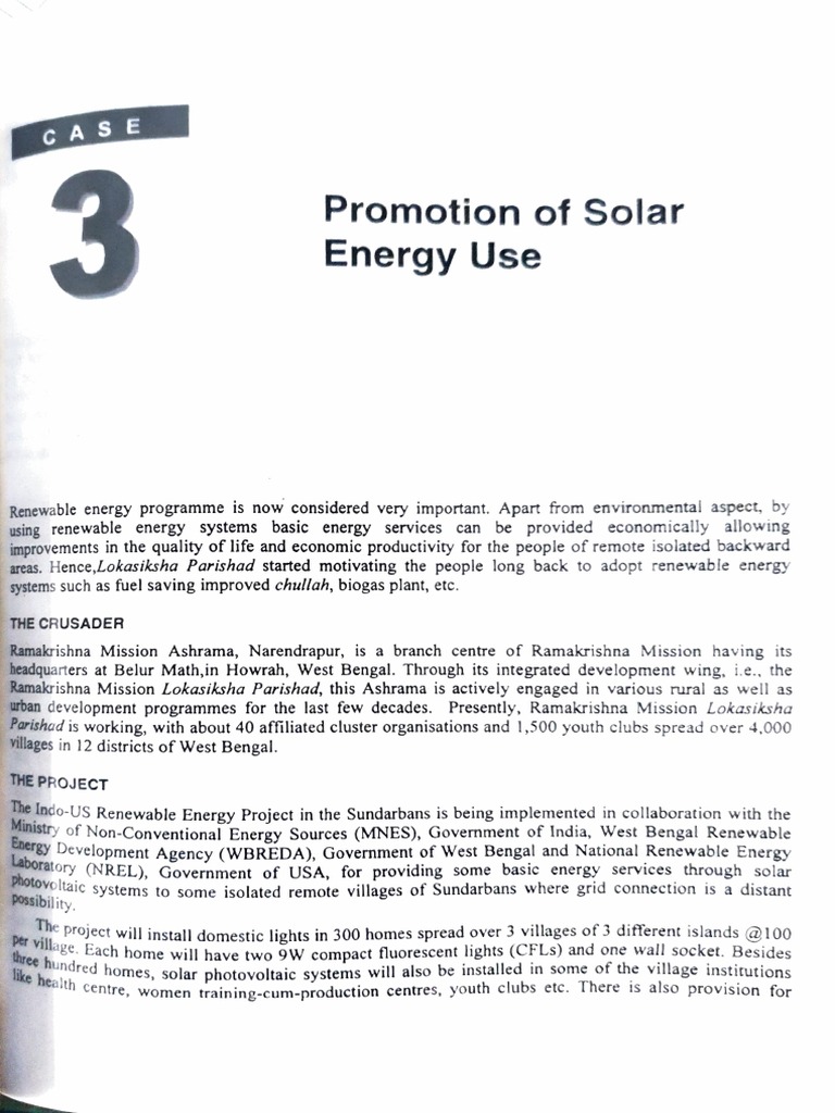 Solar Energy Case | PDF | Ramakrishna Mission | Renewable Energy