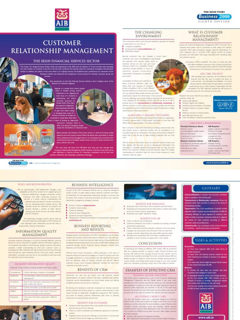 Aib Case Study | PDF | Customer Relationship Management | Marketing