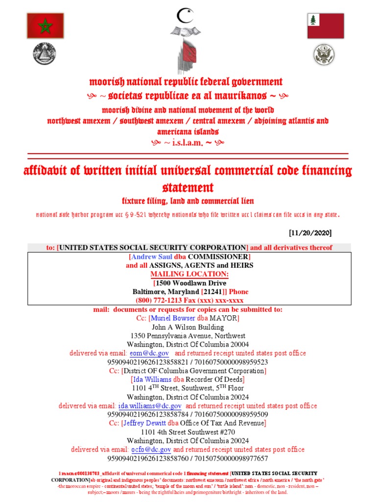 Macn-R000130703 - Affidavit of Universal Commerical Code I Financing ...