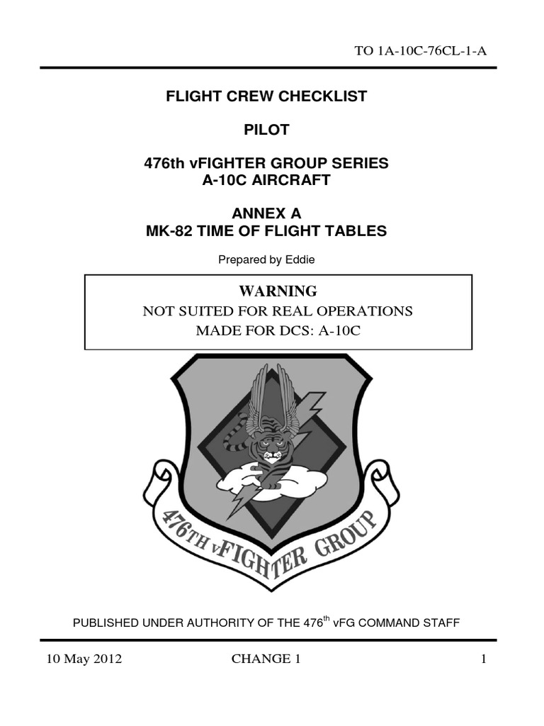 476th VFG TO 1A-10C-76CL-1-A MK-82 TOF Tables PDF | PDF | Transport ...