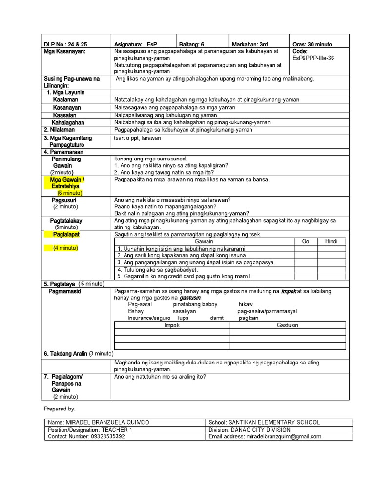 DLP 24-30 in ESP-3rd Quarter | PDF