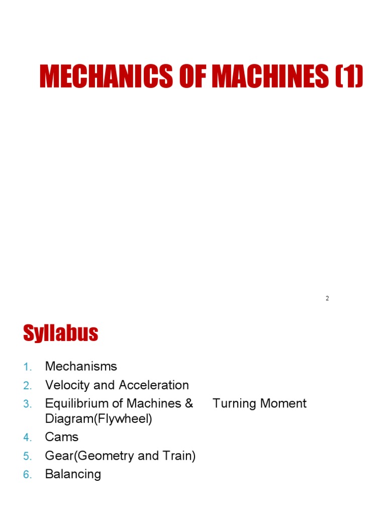 Mechanics of Machines 1 | PDF | Machines | Kinematics