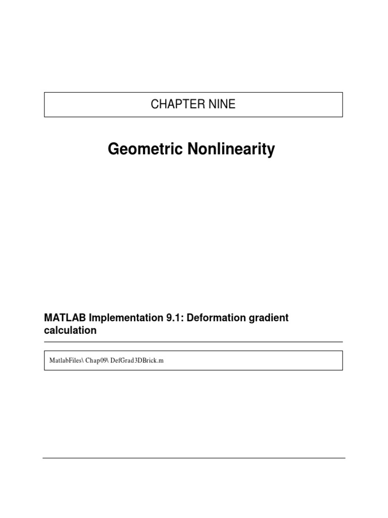 Geometric Nonlinearity: Chapter Nine | PDF | Deformation (Mechanics ...