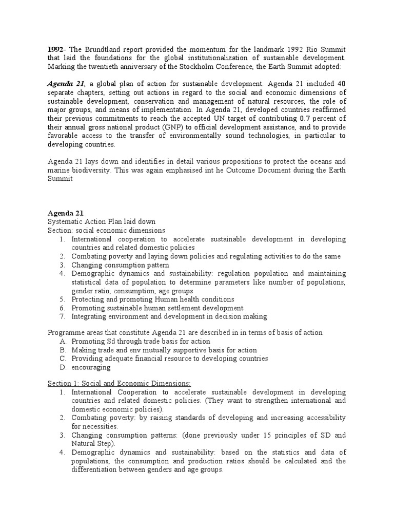 Agenda 21 | PDF | Sustainability | Sustainable Development