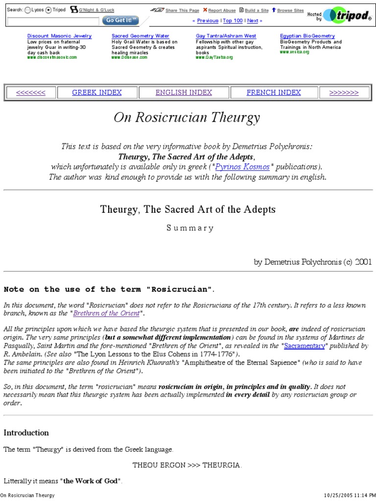 Rosicrucian_Theurgy | Western Esotericism | Rituals