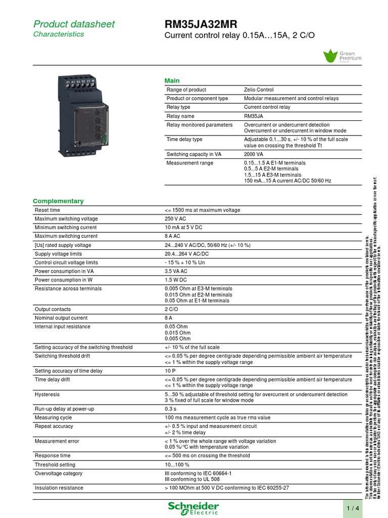 RM35JA32MR: Product Datasheet | PDF | Relay | Alternating Current