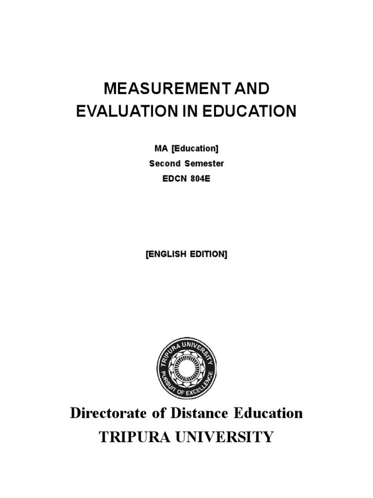 Measurement and Evaluation in Education - MA-Edu - ED-804 E - English ...