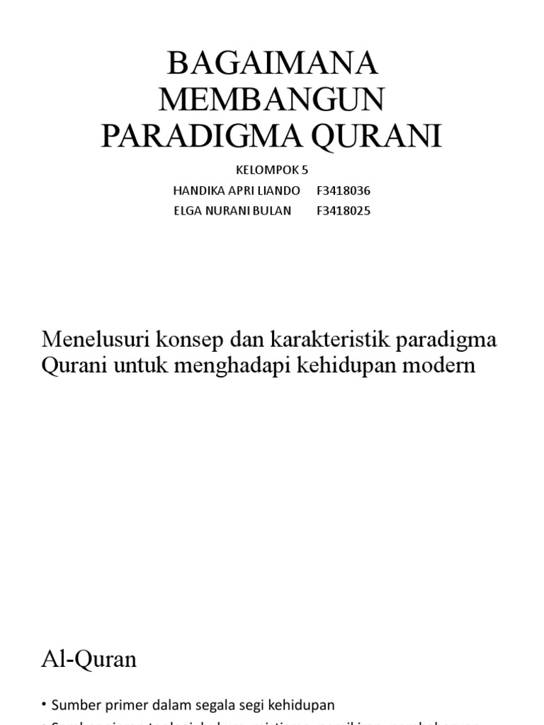 Membangun Paradigma Qurani Modern | PDF | Agama & Spiritualitas