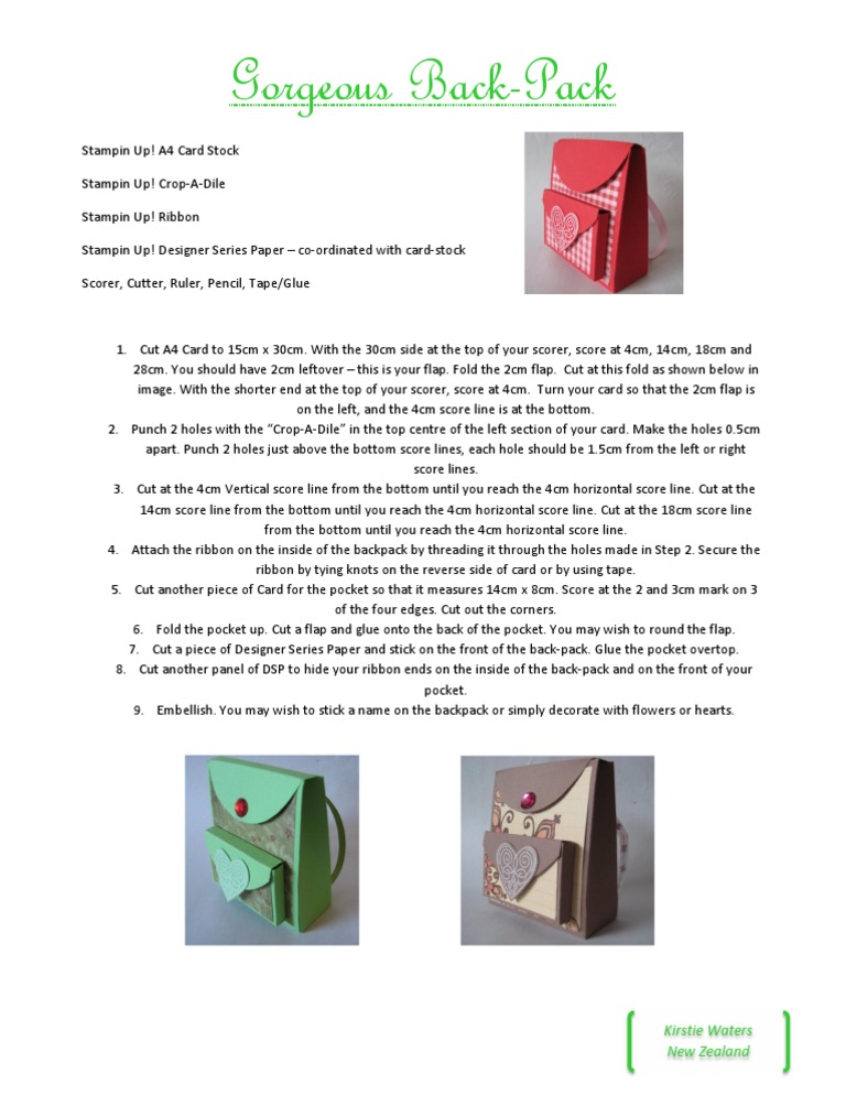 Back-Pack Instructions | PDF