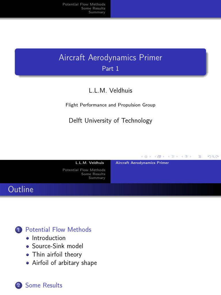 Potential Flow Methods in Aerodynamics | PDF | Airfoil | Aerodynamics