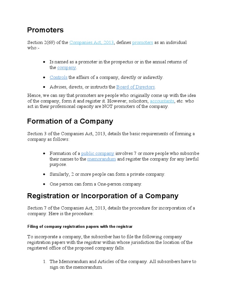 Promoters: Company Controls Board of Directors | PDF | Companies ...