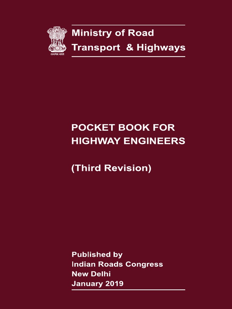 MORTH - Pocket Book For Highway Engineers-2019 PDF | PDF | Traffic ...