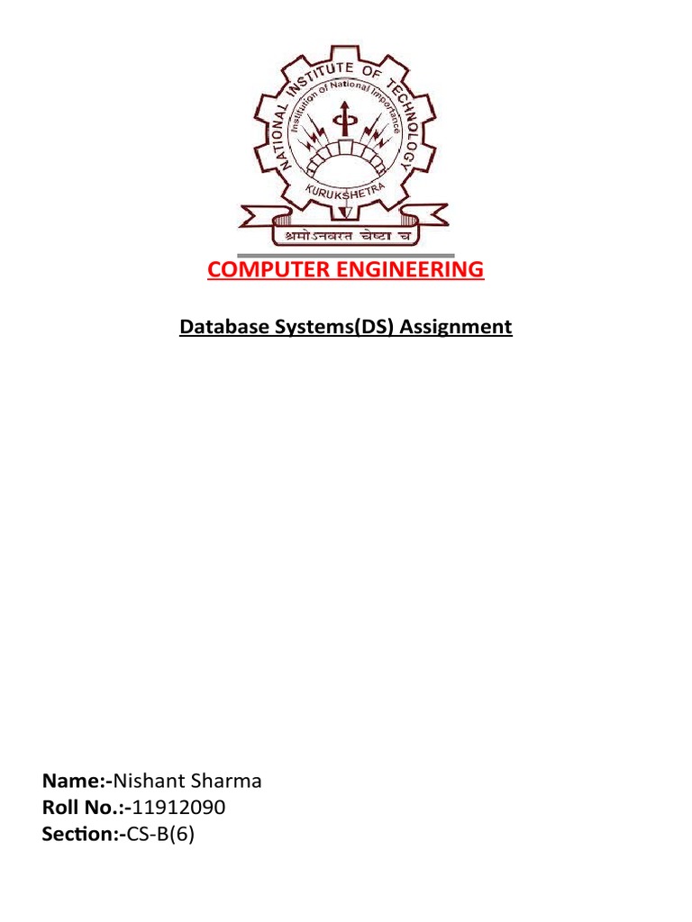 Computer Engineering: Database Systems (DS) Assignment | PDF | Information Retrieval | Databases