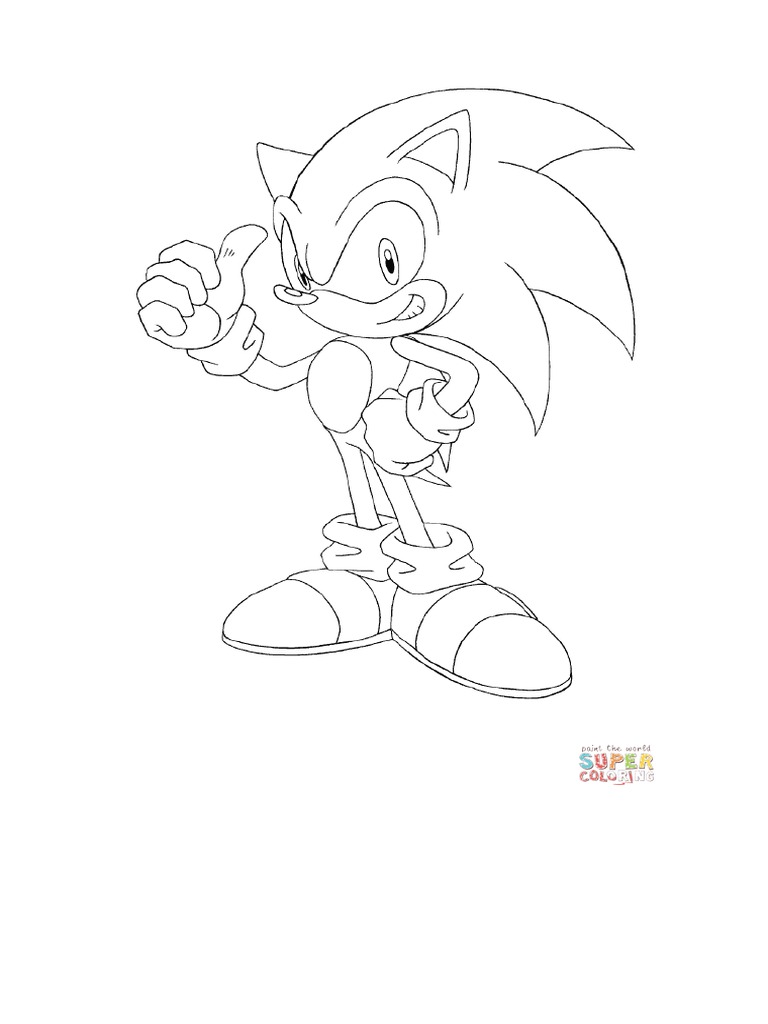 Sonic The Hedgehog de Colorat - Desene de Colorat Gratis PDF | PDF