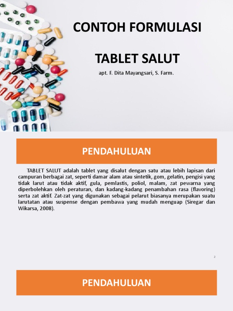 Contoh Formulasi Tablet Salut Gula | PDF