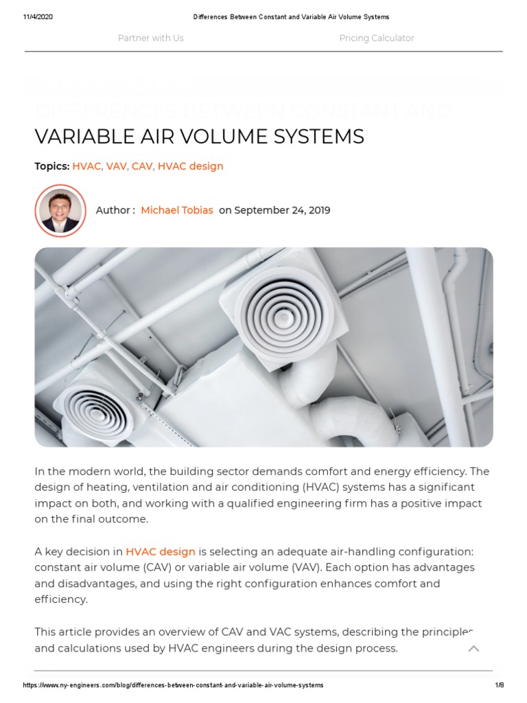 Differences Between Constant and Variable Air Volume Systems | PDF ...