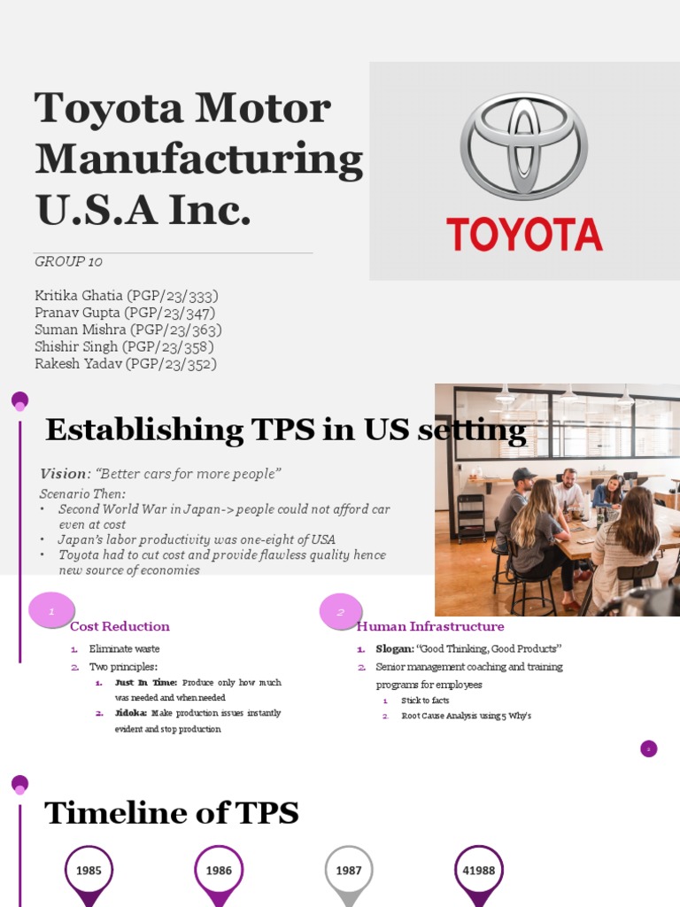 Establishing Toyota Production System Principles at Toyota Motor ...