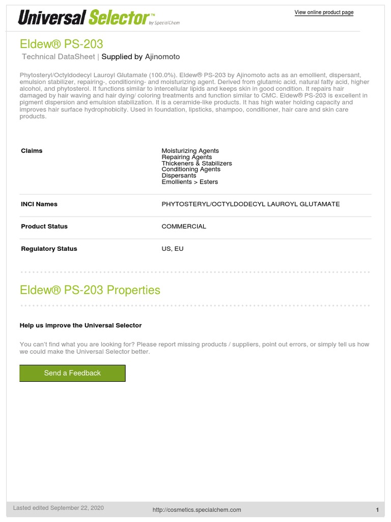 EldewÂ® PS-203 - Ajinomoto | PDF