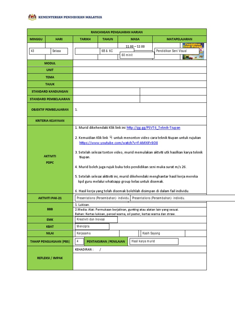 RPH PSV T4 PDPR Minggu 1 | PDF