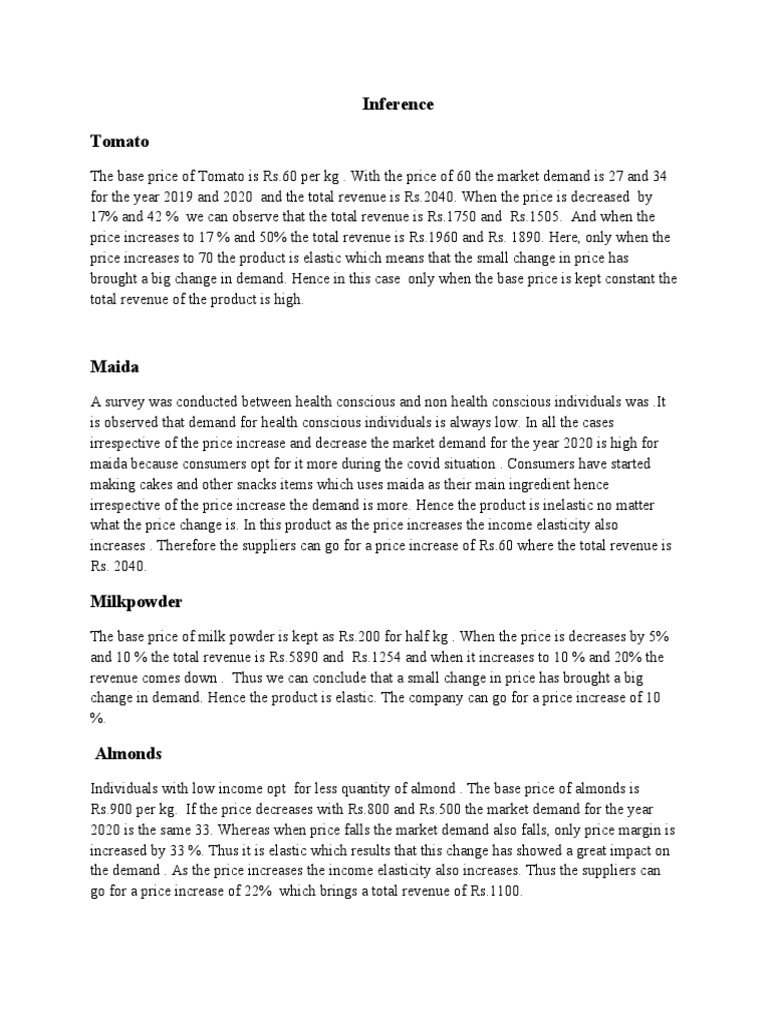 Inference | PDF | Demand | Price Elasticity Of Demand