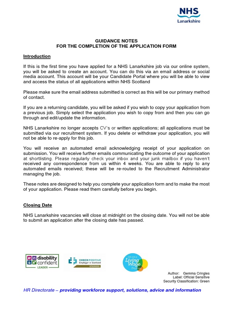 1A - AfC Application Guidance Notes | PDF | Job Interview | Disability