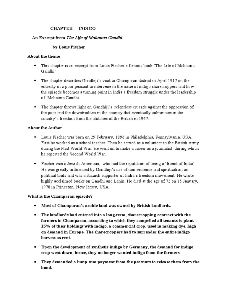 Indigo Notes | PDF | Mahatma Gandhi