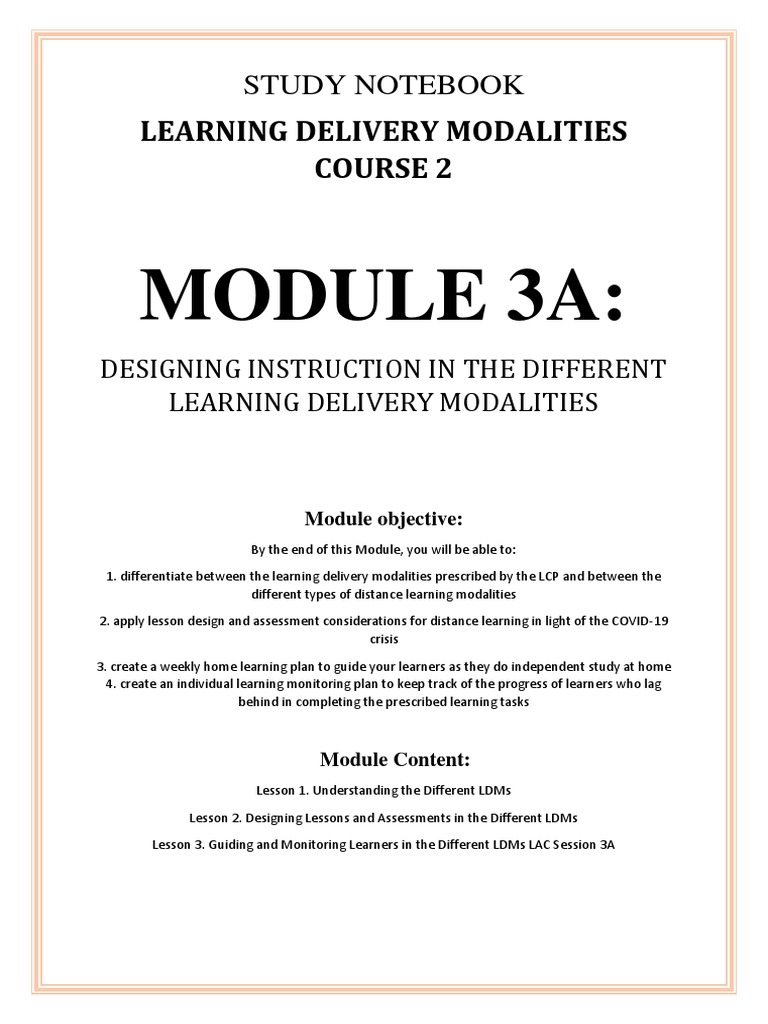 LDM STUDY NOTEBOOK MODULE 3A AMOROSO (Recovered) | PDF | Educational ...