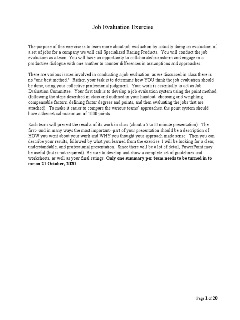 SRP Job Evaluation Guidelines | PDF | Technical Drawing | Goal