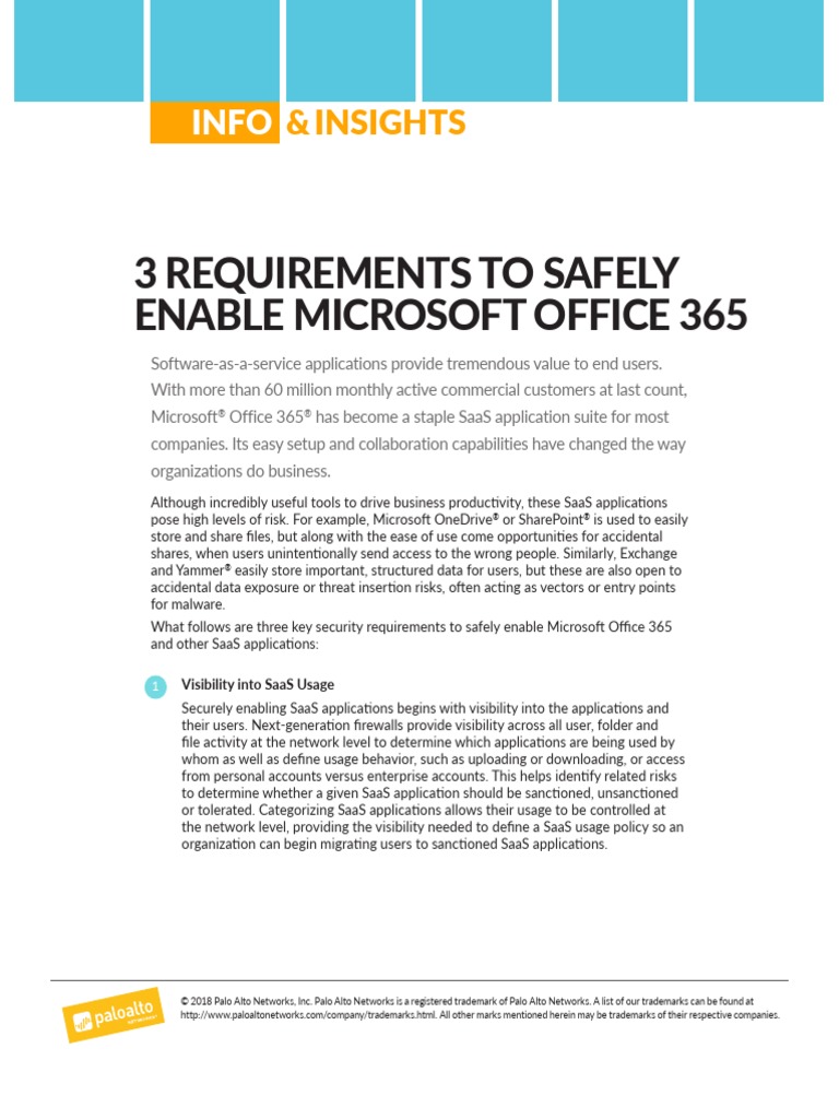3 Requirements To Safely Enable Microsoft Office 365: & Insights | PDF ...