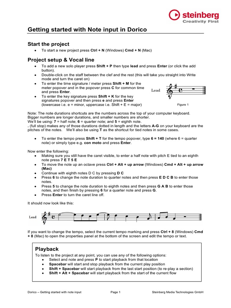 Getting Started With Note Input in Dorico: Start The Project Project Setup & Vocal Line ...
