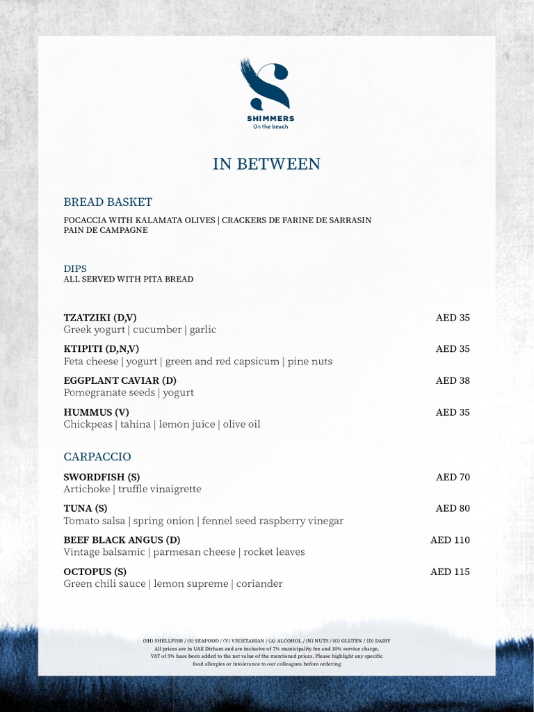 Shimmers Dubai Menu Overview | PDF | Champagne | Rose